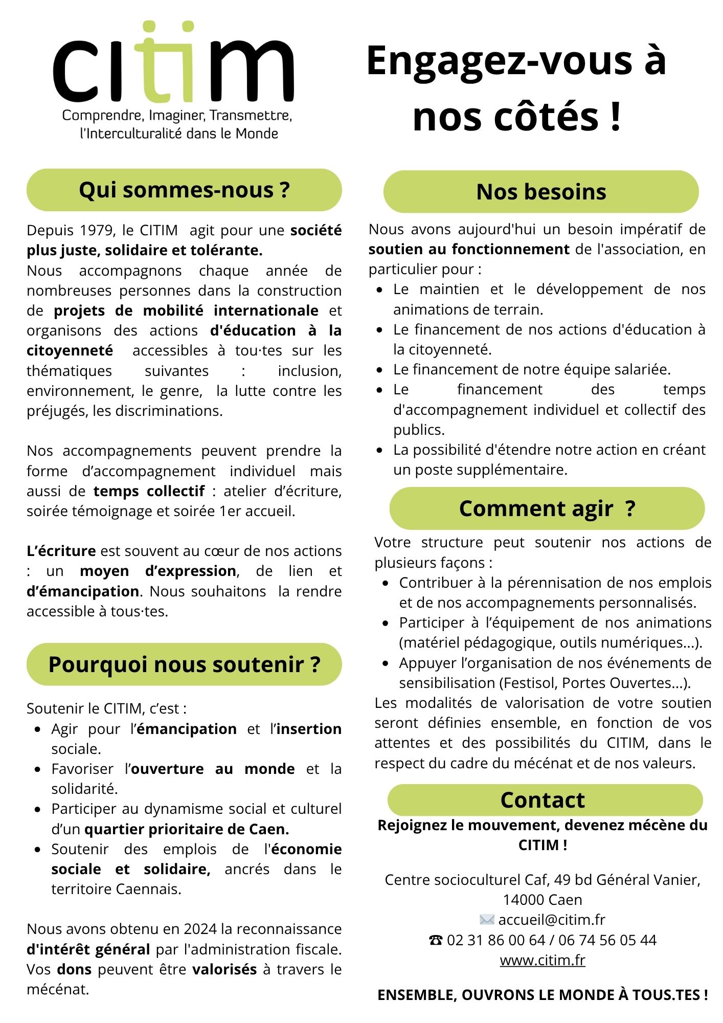 Adhésion / Don - Citim